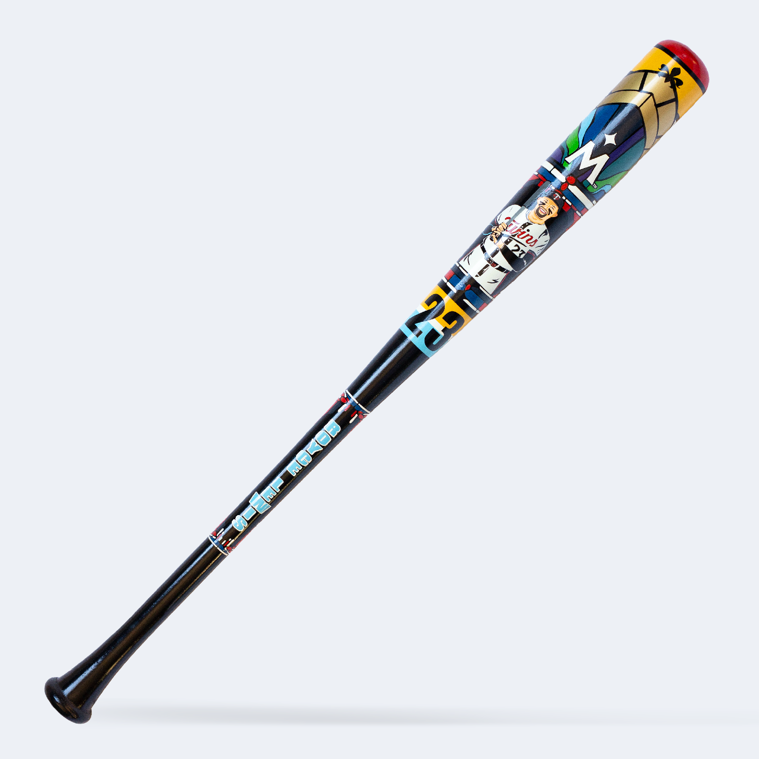 Royce Lewis "M Logo" Stained Glass Bat - Artist 1 of 1 Bat (MLBPA & ML ...
