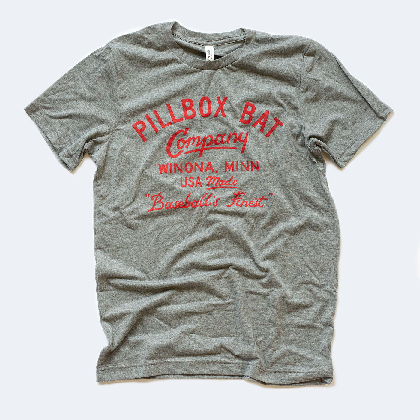 Pillbox "Baseball's Finest" Shirt - Gray Triblend – Pillbox Bat Co.